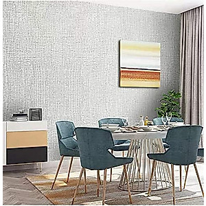Yancorp 10ft Textured Fabric Gray Wallpaper Faux Grasscloth Grey Peel and Stick Wallpaper Self-Adhesive Wallpaper Linen Removable Wallpaper Cabinets Counter Top Liners