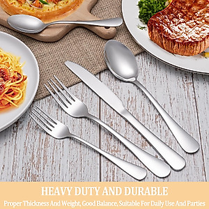 20 Piece Silverware Set Service for 4,Premium Stainless Steel Flatware Set,Mirror Polished Cutlery Utensil Set,Durable Home Kitchen Eating Tableware Set,Include Fork Knife Spoon Set,Dishwasher Safe