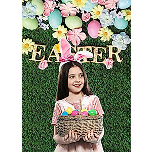 Dudaacvt 5x7ft Easter Backdrop Happy Easter Backdrops Easter Colorful Eggs Backdrop Children Kids Adult Easter Party Decorations Banner