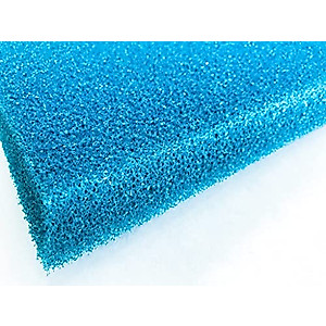 ViaAqua Aquarium Filter Sponge Open Cell Foam Sheet Bio Sponge Filter Media Pad HMF Fish Tank Sump Divider 12" x 12" x 2" (Blue, 20PPI)