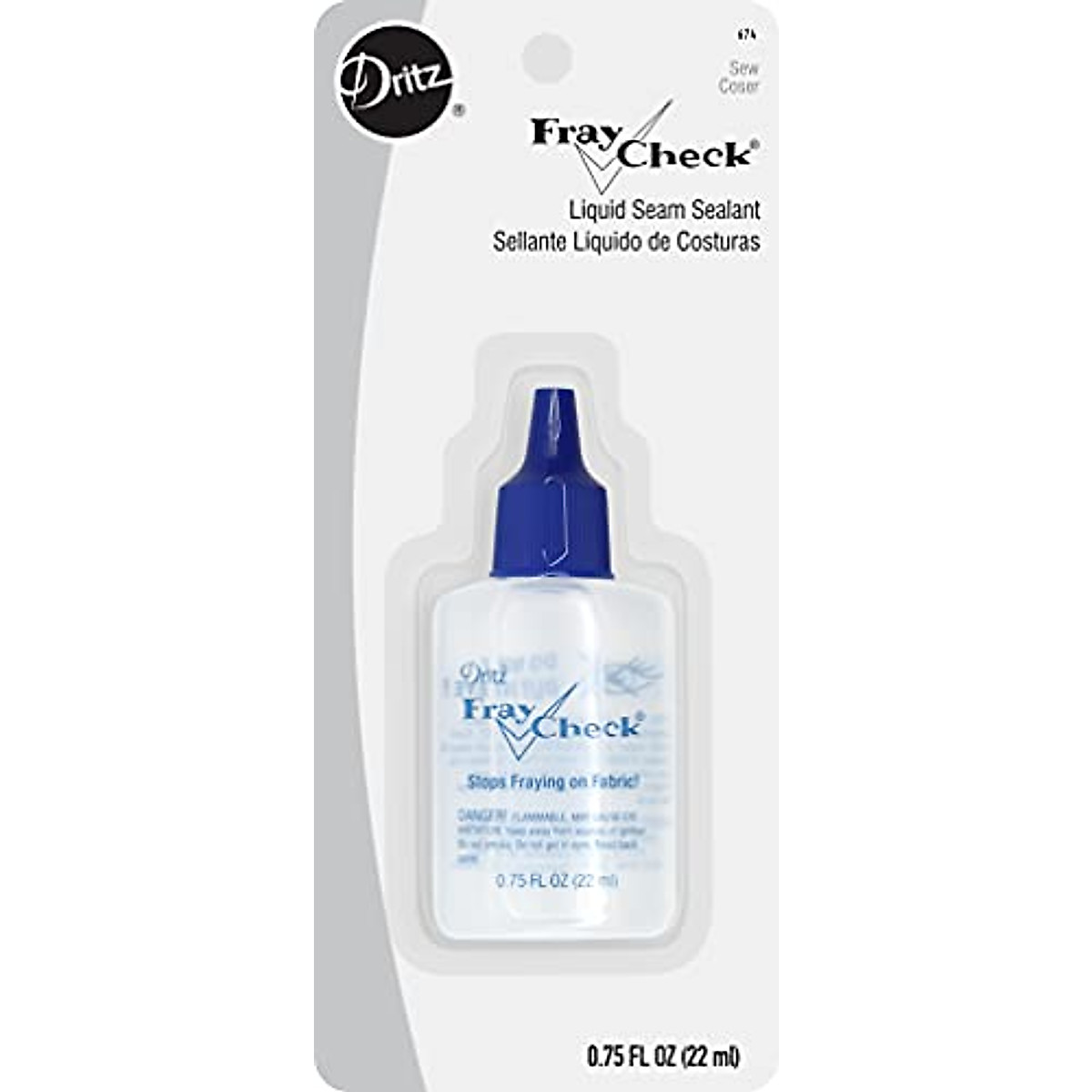 Dritz Fray Check Liquid, 3/4 Fluid-Ounce, 1 Count, Clear Seam Sealant, 0.75, 7 Fl Oz