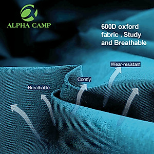 ALPHA CAMP Backpack Beach Chairs Set of 2 with Cooler Bag 3 Position Classic Lay Flat Folding Beach Chair with Backpack Strap Support 250lbs,Blue