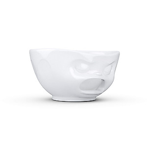 FIFTYEIGHT PRODUCTS TASSEN XL Porcelain Bowl, Barfing Face Edition, 33 oz. White (Single Bowl), Extra Large Bowl