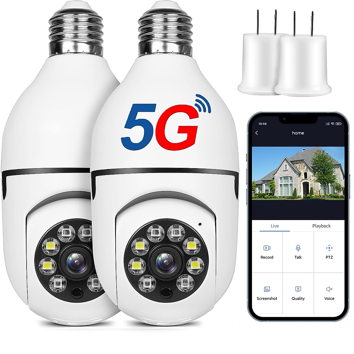 GuFamily Light Bulb Camera 2K Night Vision Security Surveillance Camera Support 2.4GHZ & 5GHz WiFi Camera Remote Control Outdoor Camera Motion Detection & Tracking Cam, Cloud & SD Card Storage