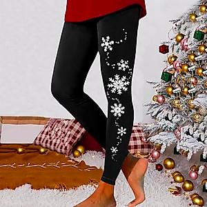 AMDBEL Womens Fall Leggings,Tops to Wear with Leggings, Women's High Waist Workout Leggings Christmas Printed Gym Tummy Control Yoga Pants