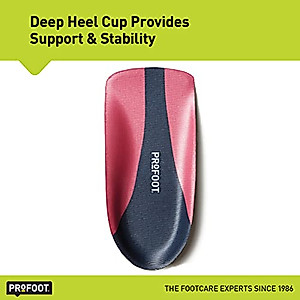 PROFOOT Orthotic Insoles for Plantar Fasciitis & Heel Pain, Women's 6-10, 1 Pair, Gel Heel Shock Absorbing Insoles to Help Reduce Pain & Stress, Foot Care Arch Support Inserts for Shoes