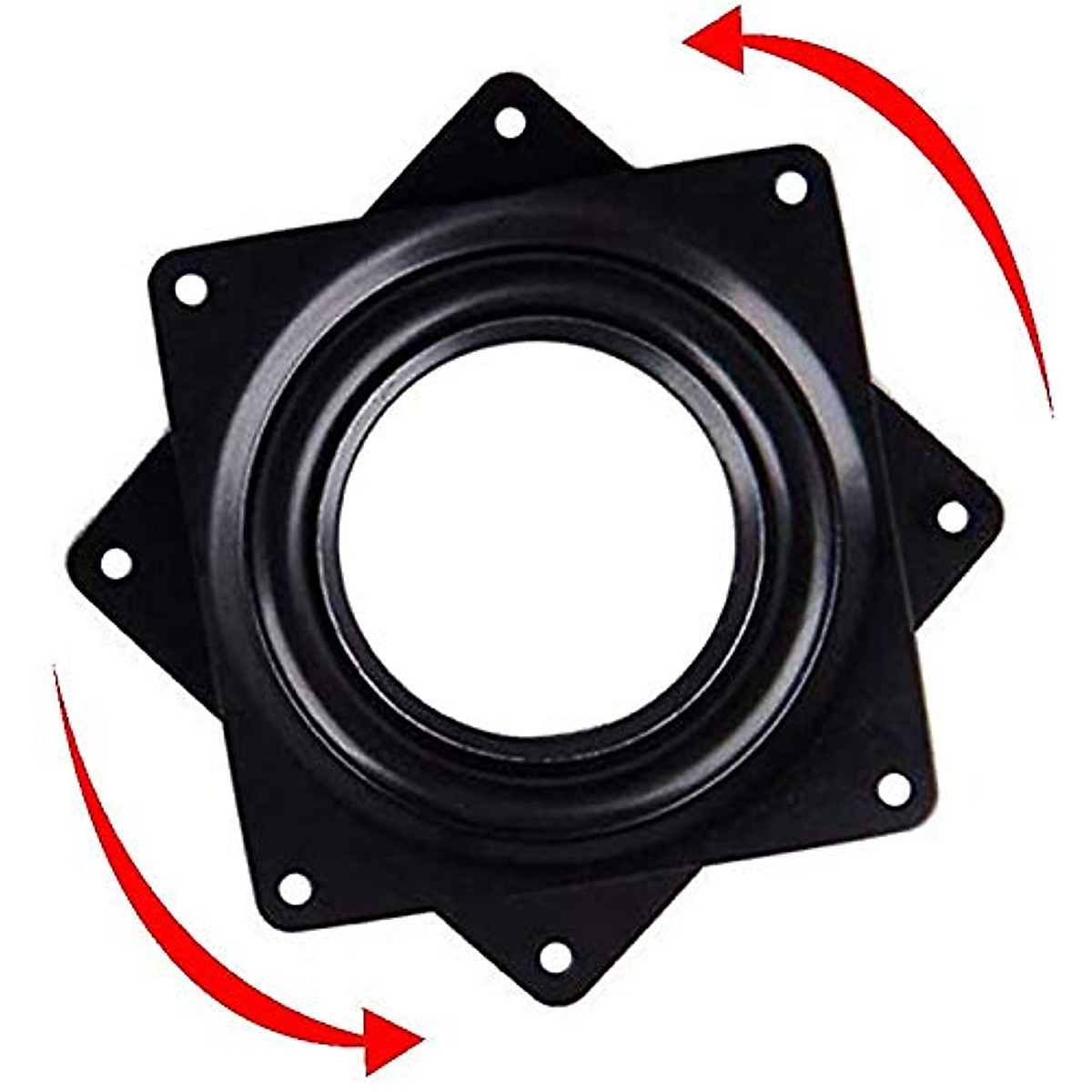 4 Pcs Square Rotating Swivel Plate,Lazy Susan Turntable Bearing with Steel Ball Bearings for Bar Stools,Chairs,Stools - 360 Degrees Black Rotating Tray