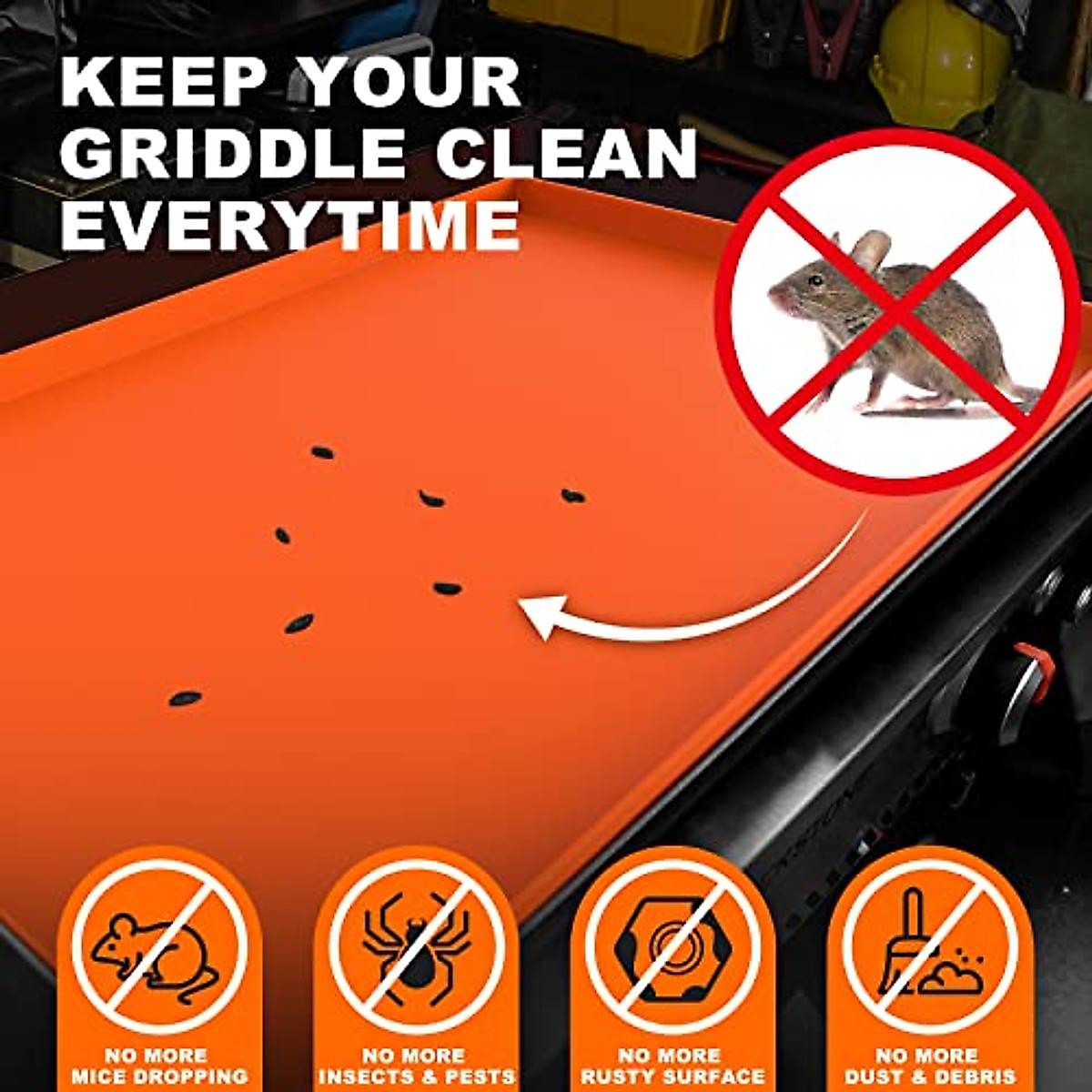 for Blackstone 28 Inch Griddle Mat Buddy, Silicone Grill Mat Protective Cover Accessories for Blackstone Griddle, Heavy Duty Food Grade Protector