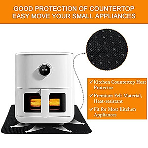 BYKITCHEN Heat Resistant Mat , 3 Different Size, Small Kitchen Appliances Slider Mat for Air Fryer, Coffee Maker, Stand Mixer and More, with Appliance Sliders Function