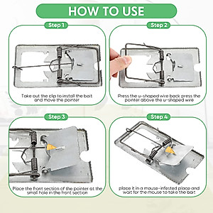 24 Pcs Classic Metal Rat Traps Reusable Rat Trap Humane Rat Traps Effective Snap Rat Trap That Work for Rat Mice Voles and Small Rodents Control (Silver)