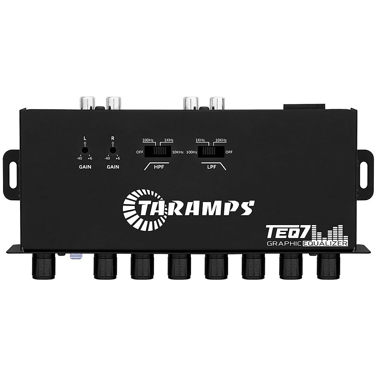 Taramp's TEQ 7 Stereo 7-Band Graphic Equalizer RCA Input 2 Channels HPF and LPF Filters Mute Function Car Audio Mixer Equalizer EQ, Best Control for Car, Boat, Motorcycle - TEQ7 Yellow