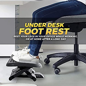 Halter Ergonomic Footrest for Under Desk Work from Home Accessories with 3 Adjustable Height Positions, Black