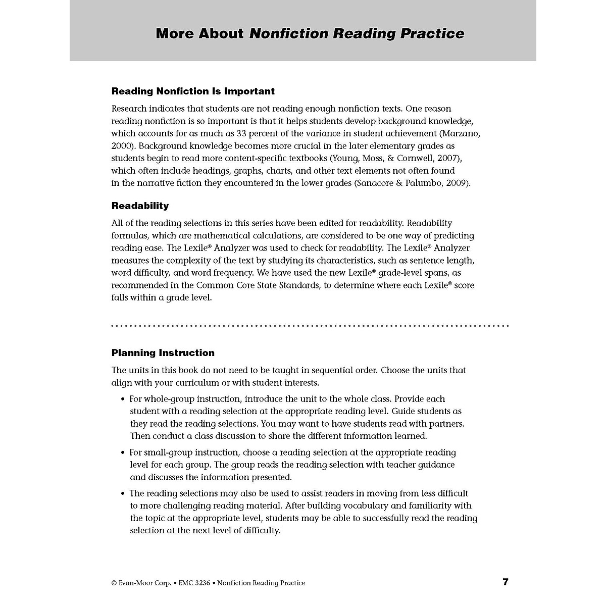 Evan-Moor Non-Fiction Reading Practice, Grade 6