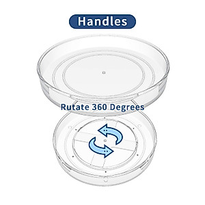 VAEHOLD 2 Tier Lazy Susan Turntable Spice Rack Organizer for Kitchen Cabinet, Farmhouse Tiered Tray Decorative Trays for Fruit, Snacks - Organizer for Cupboard, Pantry, Bathroom, Table