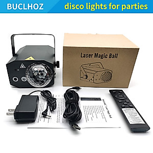 BUCLHOZ LED Magic Ball Party Light, Black, Rectangular, Iron and Cast Iron