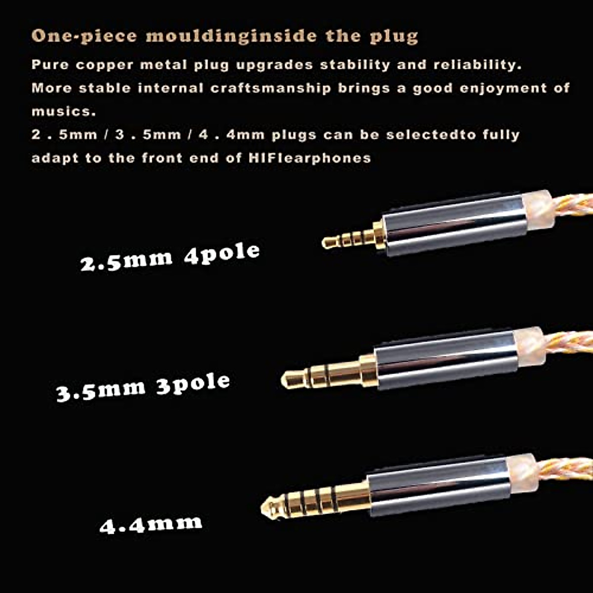 FEDAI Earphone Cable Upgrade 16 Core Silver Plated Copper Cable HiFi Headphones IEM Cable with 2 Pin for ES4 ZST ZSN AS10 ZS10 CCA C10 C16 ZSX ZS10 PRO AS16 ZSR TRN V80 V90 BA5C12(2.5mm,2pin)