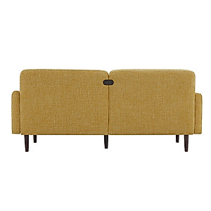CHITA Mid-Century Modern Sofa, Fabric Couch for Living Room with Solid Wood Leg, No-Tools Assembly, 73''W, Mustard
