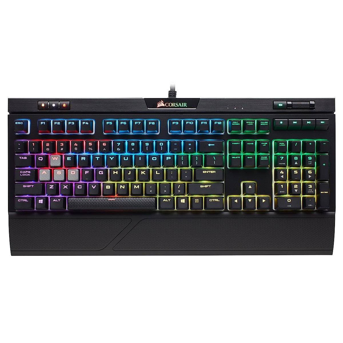 CORSAIR STRAFE RGB MK.2 Mechanical Gaming Keyboard - USB Passthrough - Linear and Quiet - Cherry MX Red Switch - RGB LED Backlit-17.6 x 6.61 x 1.57 inches