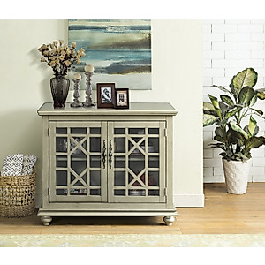 Martin Svensson Home Small Spaces 2 Door Accent Cabinet - Tv Stand, 38" W x 32" H, Antique Silver