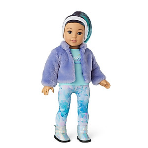 American Girl Corinne Tan Girl of the Year 2022 18-inch Doll Casual Outfit with Coat, Tee, and Boots, For Ages 8+