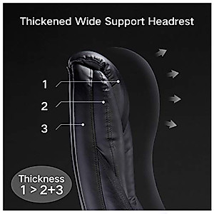 Hbada Office Chair Ergonomic Executive Office Chair PU Leather Swivel Desk Chairs,Adjustable Height Reclining Chair with Padded Armrest and Footrest, Black