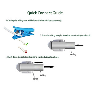 ESHIONG Hose Bib Quick Connect Adapter for Reverse Osmosis Water Filter,NSF Certified 3/4" Female Thread to 3/8" OD Push to Connect Plastic ro Fittings .（Pack 6）