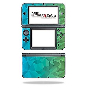 MightySkins Skin Compatible with Nintendo 3DS XL (2015) - Blue Green Polygon | Protective, Durable, and Unique Vinyl Decal wrap Cover | Easy to Apply, Remove, and Change Styles | Made in The USA