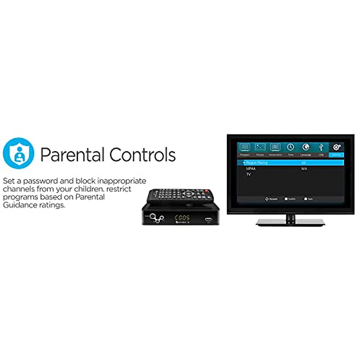 Digital Converter, Ematic Digital TV Converter Box with Recording, Playback, & Parental Controls