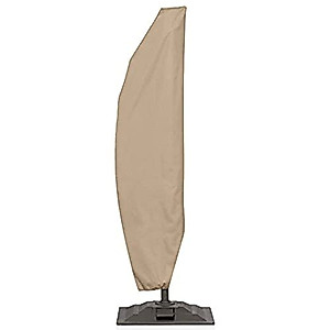 North East Harbor-11 Umbrella Cover for Protective Storage 10' Ft Hanging Umbrella Offset Tan Color