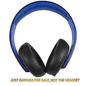 MOLGRIA Replacement Ear Pads, Earpads Cushion Cover for Sony PS3 PS4 Gold Wireless Playstation 3 Playstation 4 Headset CECHYA-0083 Stereo 7.1 Virtual Surround Headset(Black)