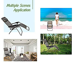 Livebest Set of 2 Adjustable Zero Gravity Chair Patio Lounge Chairs Folding Recliner Outdoor Pool Yard Beach