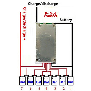 daier 7S 24V 28V 16A BMS PCB PCM for Ebike Electric Bicycle 18650 Li-ion LIPO Battery