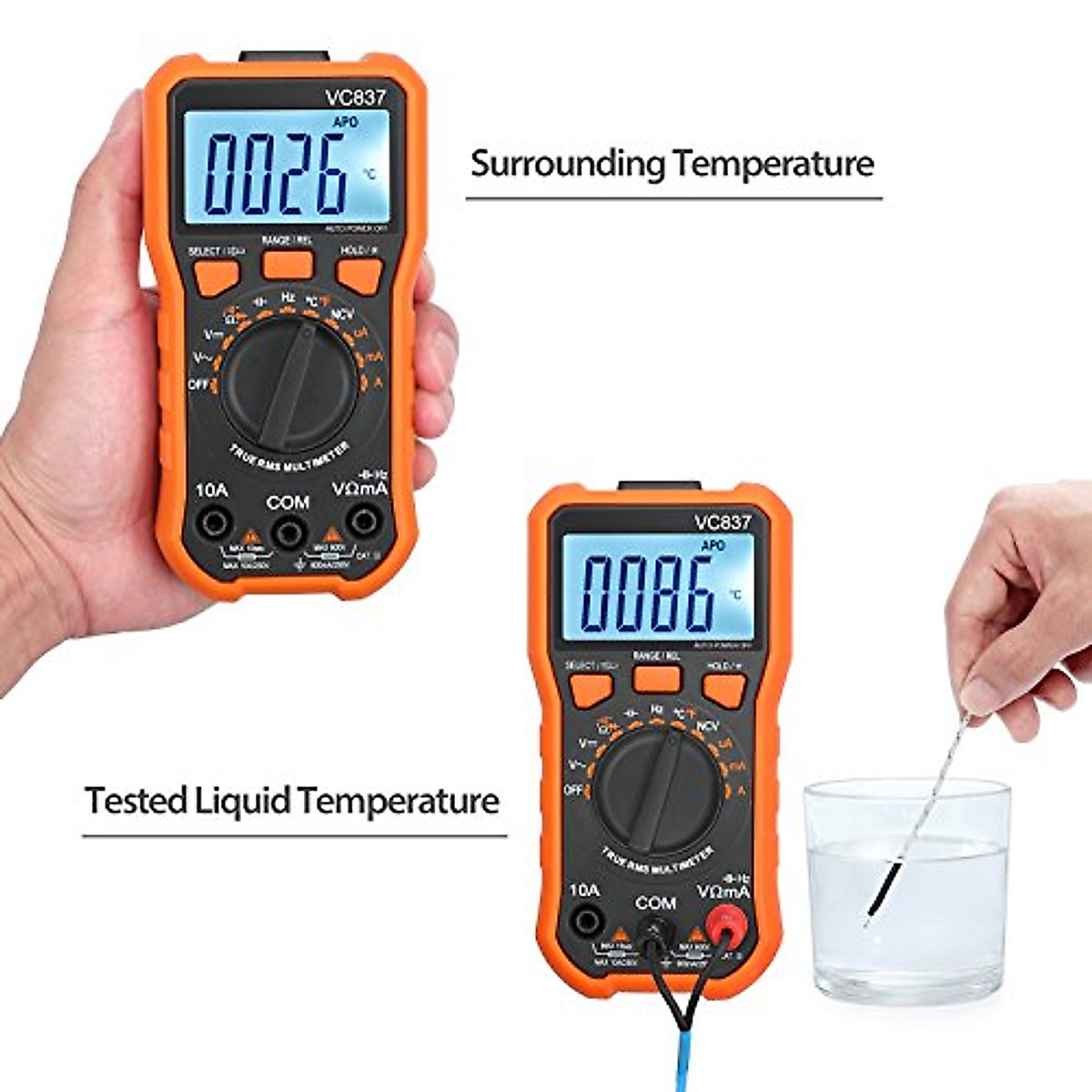 Proster Autoranging Multimeter 6000 Counts AC DC Current Tester Voltage Meter Volt Ohm Meter with Alligator Clips TRMS NCV Temperature Capacitance Diode Audible Continuity Meter