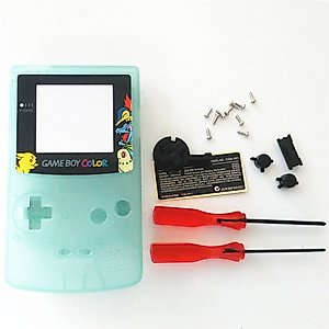 New Replacement Full Housing Shell Cover Case Pack Backlight Backlit for Gameboy Color GBC Repair Part-Luminous Green Edition