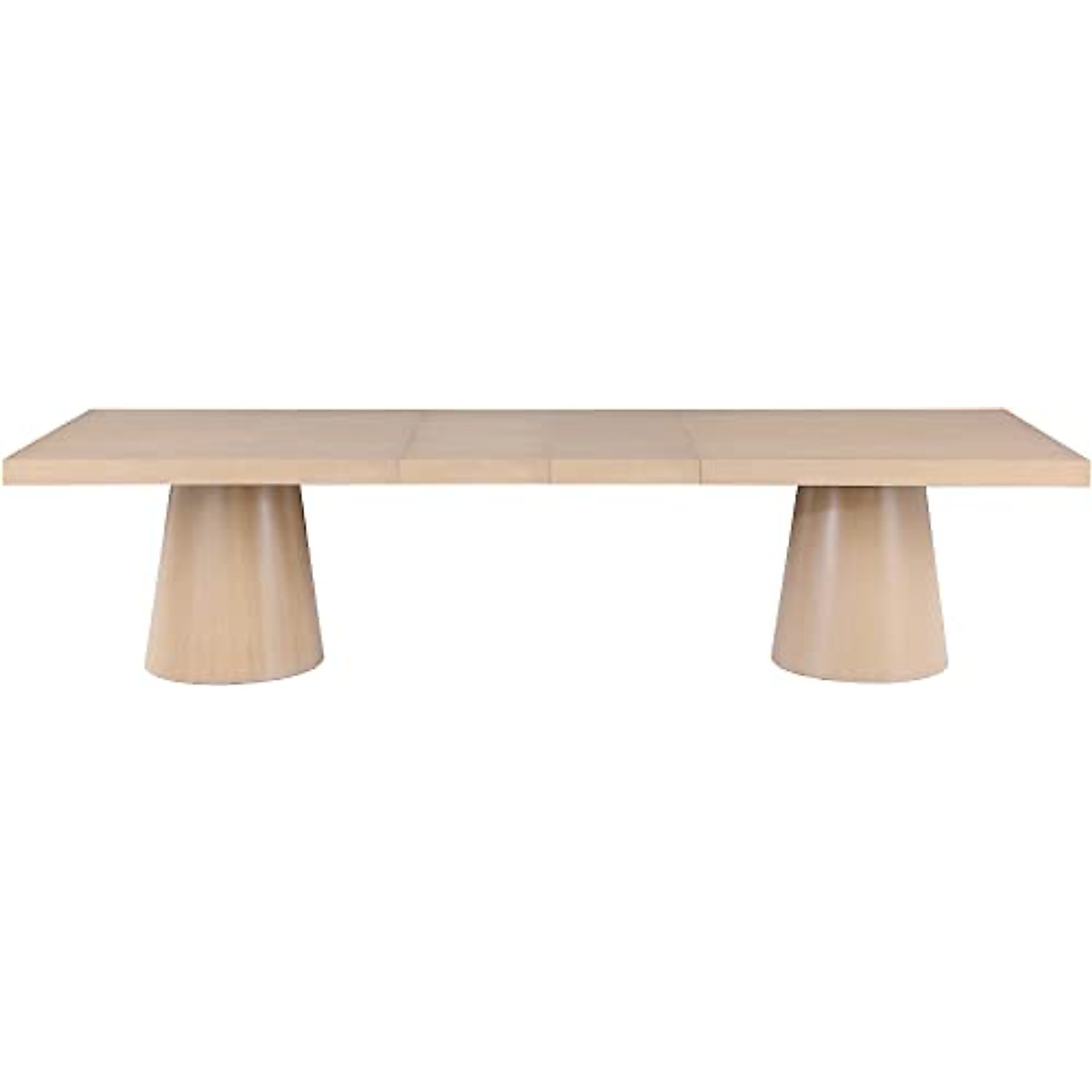 Meridian Furniture 502Oak-T Tavolo Collection Modern | Contemporary Dining Table, Rich Natural Oak Finish, MDF With Natural Oak Veneer, 2 Table Leaves Included, 95" / 113.5" / 132" W x 47.5" D x 31" H