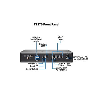 Sonicwall TZ370 Secure Upgrade Plus - 3YR Essential Edition (02-SSC-6823) | TZ370 Network Security Appliance with 3 Year Essential Protection Service Suite | Next-Generation Firewall