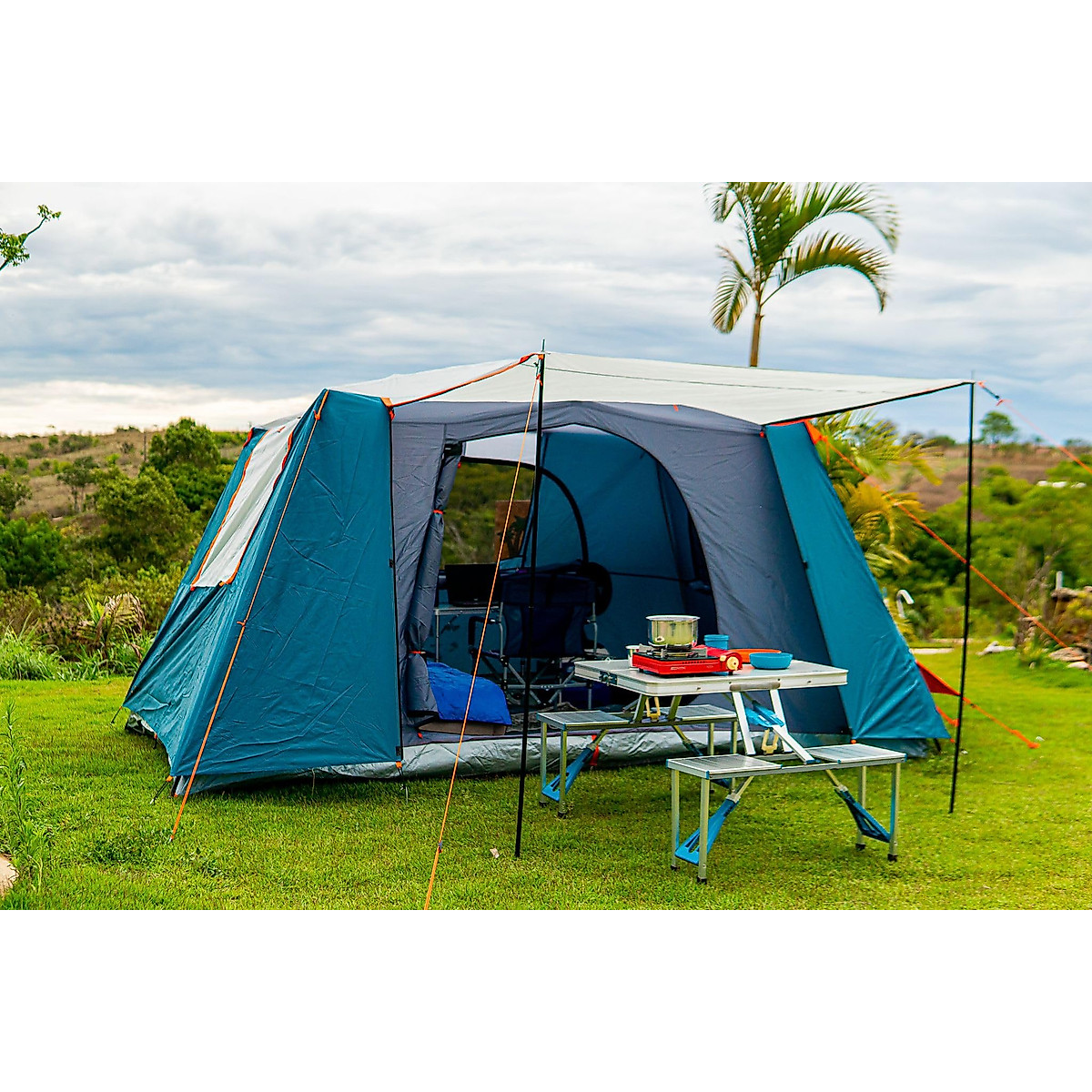 NTK Flash 8 Sleeps up to 8 Person 13.1 by 8.9 FT Outdoor Instant Cabin Family Camping Tent 100% Waterproof 2500mm