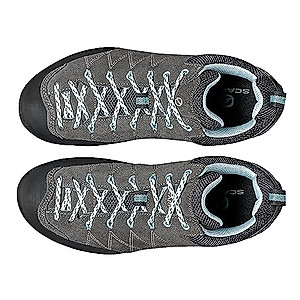 SCARPA Women's Crux Hiking and Approach Shoes - Shark/Blue Radiance - 8-8.5