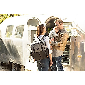 Petunia Pickle Bottom InterMix Backpack | Diaper Bag Backpack| Baby Bottle Bag for Parents | Stylish Baby Bag Organizer| Sophisticated and Spacious Backpack for On the Go Moms | Graphite/Black