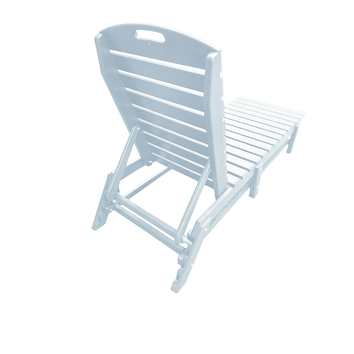 Phat Tommy Outdoor Pool Chaise Lounge, Heavy-Duty Beach Lounger - Folding, HDPE, Recycled Poly Furniture - Reclining Lounge Chair for Patio, Deck, Beach, Cabana, or Poolside, White