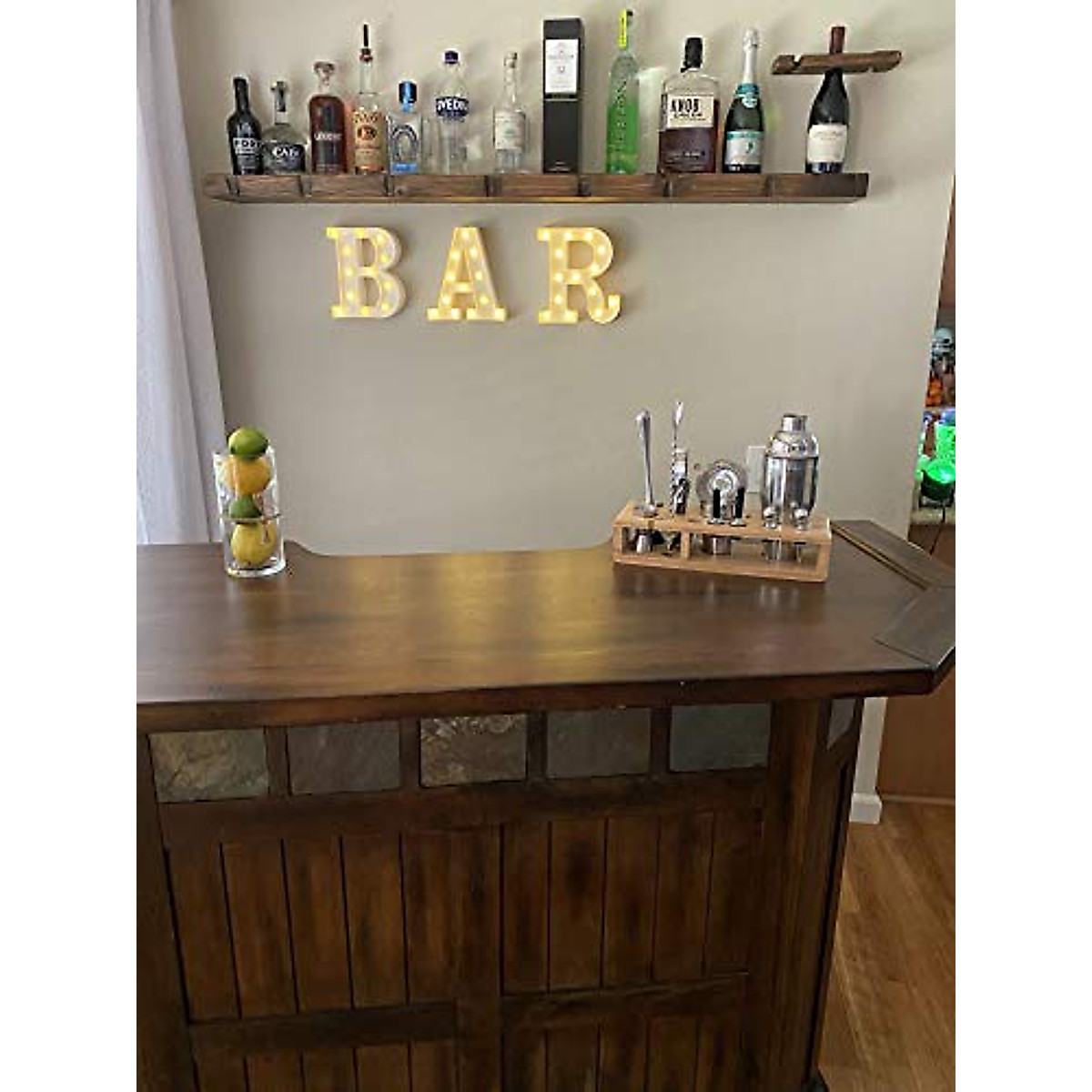 Joel's Antiques | 60 Inch Floating Shelves for Wall | Made of Natural Wood and Easy Install | Heavy Duty Rustic Book Shelves | Perfect for Bathroom, Kitchen, Living Room | Medium Brown 60x9x2 Inches