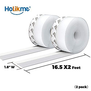 Holikme 1.8"W-33Feet Weather Stripping Silicone Door Seal Strip Door, Silicone Sealing Sticker Adhesive for Doors, Suitable for Windows, Doors