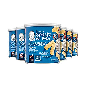 Gerber Snacks for Baby Lil Crunchies, Veggie Dip, 1.48 Ounce (Pack of 6)