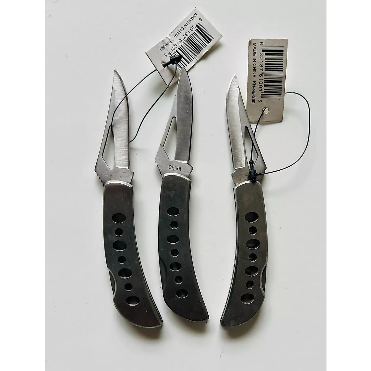 3 PC 440 STAINLESS STEEL Pocketknife Steel Handle & Blade, Lockback, New