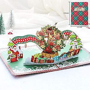 BTOOP 7Pcs 3D Pop Up Colorful Christmas Greeting Cards Merry Christmas Cards Handmade Holiday Xmas Cards & Envelopes for Xmas/New Year