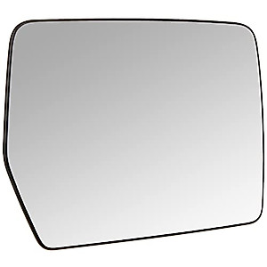 Fit System 30194 Passenger Side Heated Mirror Glass w/Backing Plate, Ford F150, Lincoln Mark LT, 6 13/16" x 9 1/8" x 10 1/2" (w/o Blind Spot)