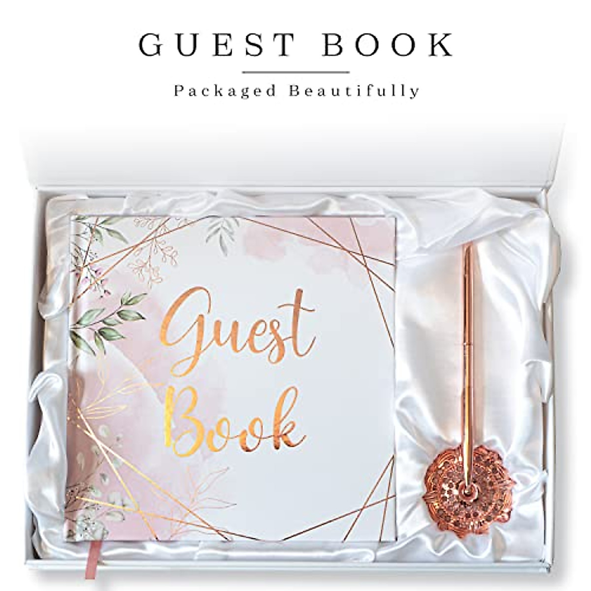 LEMON SHERBET Wedding Guest Book - Guest Book Wedding Reception, Wedding Guestbook, Polaroid Guest Book for Wedding, Wedding Sign Book, Wedding Book, Guest Book for Party, Includes Rose Gold Pen