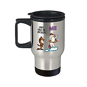 Whizk Child Life Specialist Travel Mug Funny Unicorn Gifts for Women Men Mom Dad - Best Appreciation Thank You Retirement Christmas Birthday Gag 14 oz Stainless Steel Insulated Tumbler TUC1402