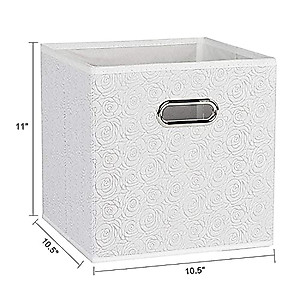 ENOVA HOME Fabric Storage Bins with Metal Handles Collapsible Storage Bins Storage Basket Fabric Organizer Storage Organization (Set of 6)