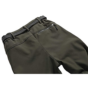 MOERDENG Men's Soft Shell Waterproof Winter Snow Ski Snowboarding Pants Fleece Cargo Hiking Pants